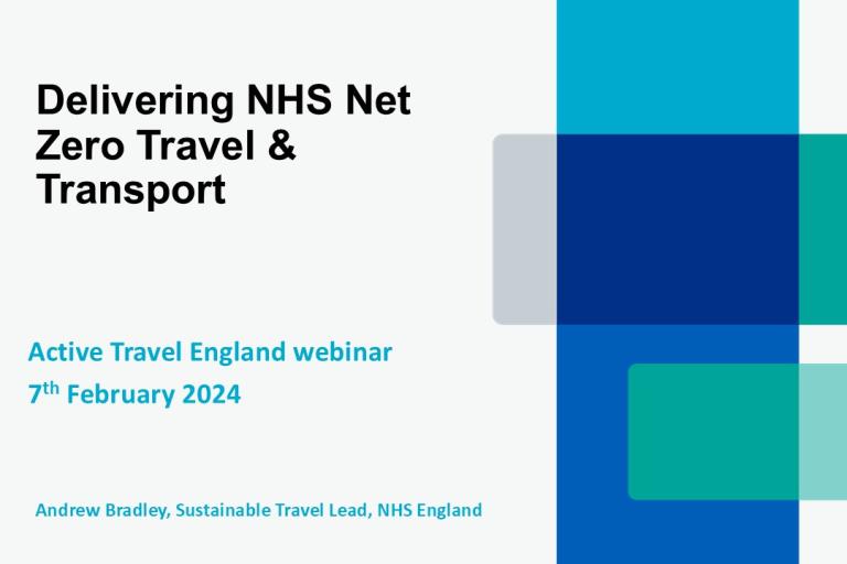 Delivering NHS net zero travel and transport | Active Travel England